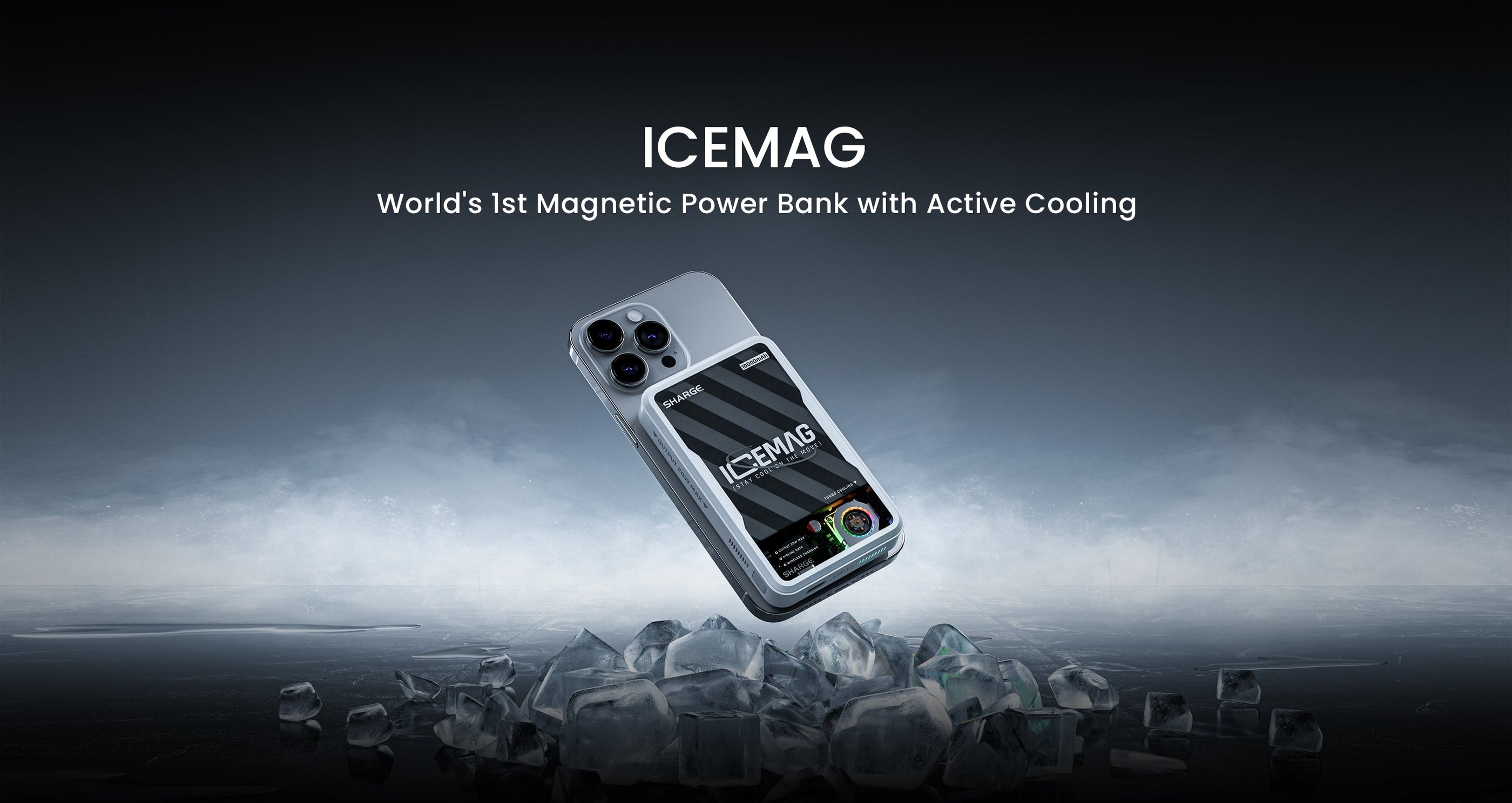 SHARGE ICEMAG Magnetic Battery Pack Active Cooling Wireless Power Bank